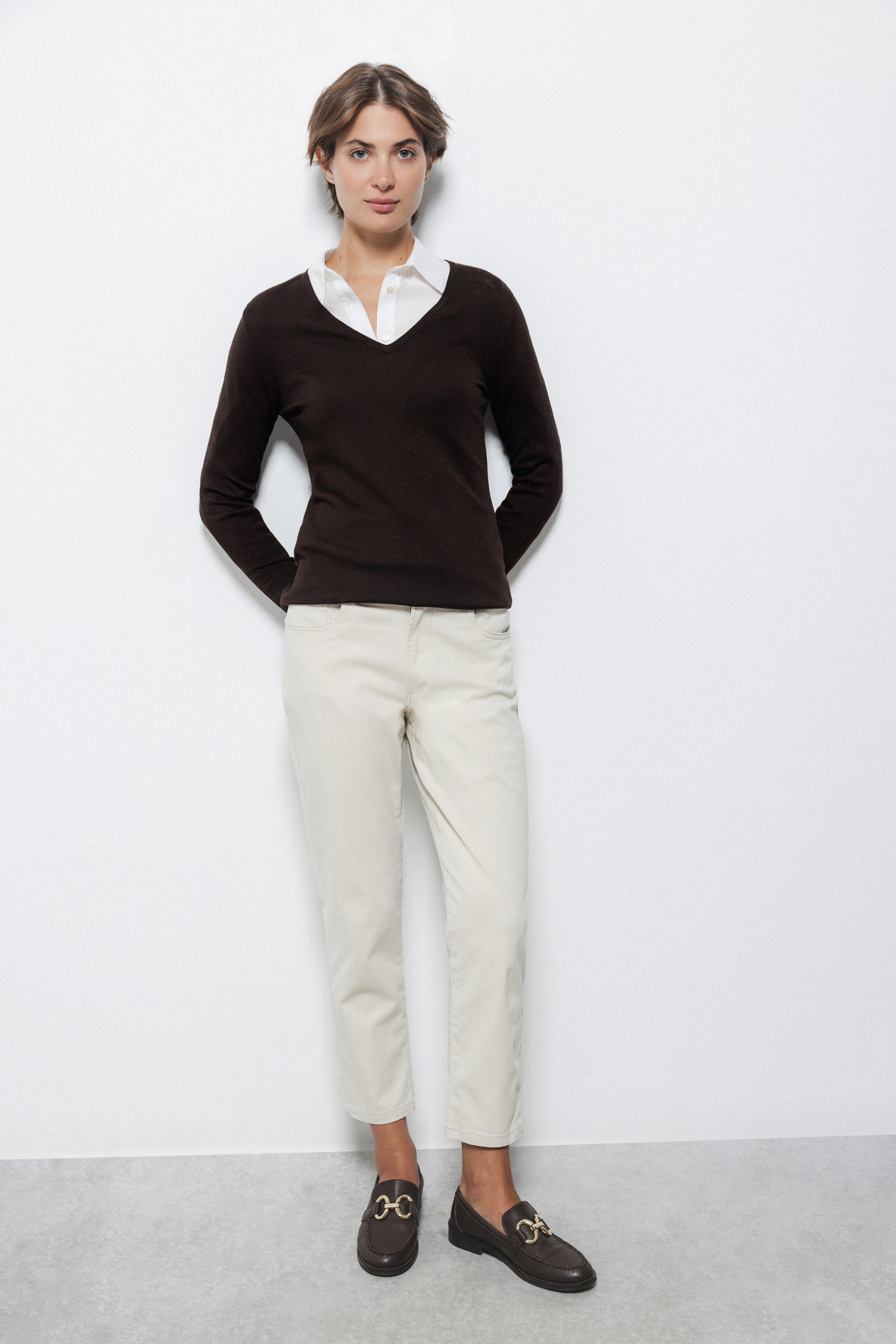 Plain Trousers Light Beige for Woman | LANIDOR