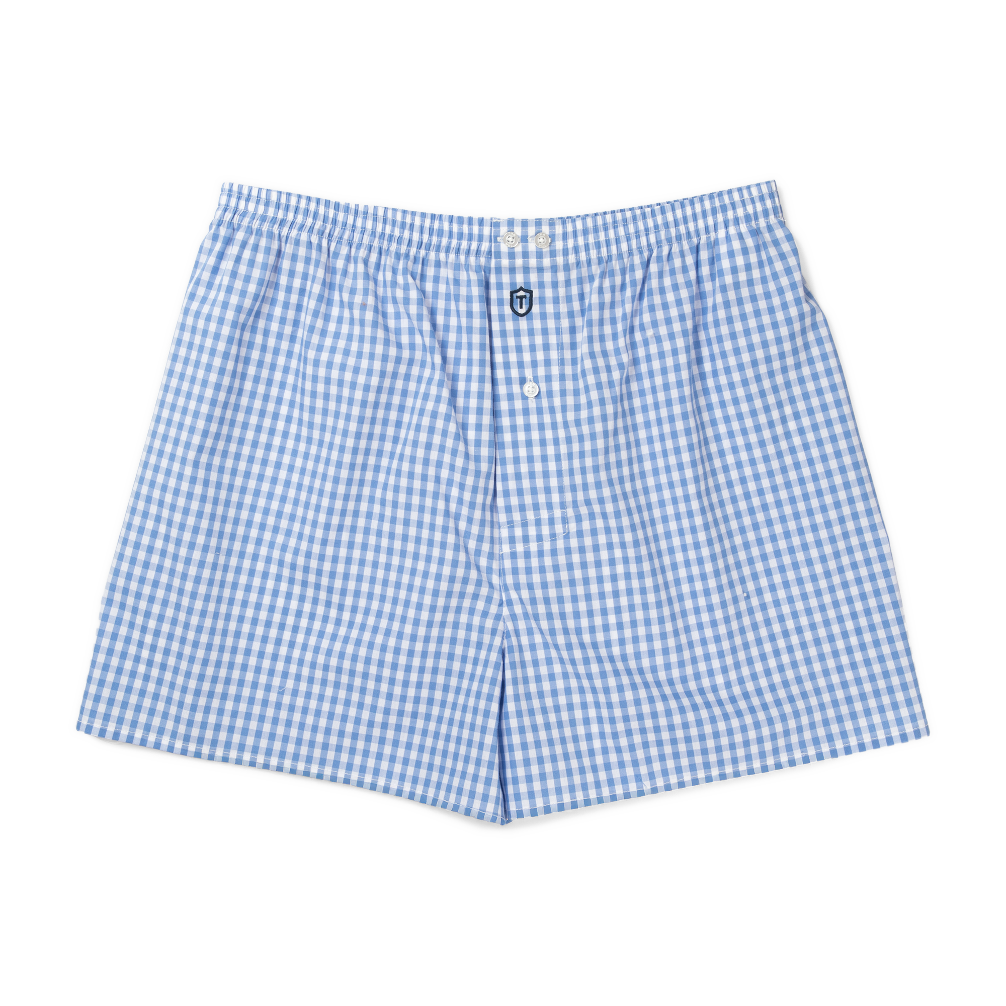 Boxers 100% Algodão Em Xadrez Azul Claro para Homem | LANIDOR