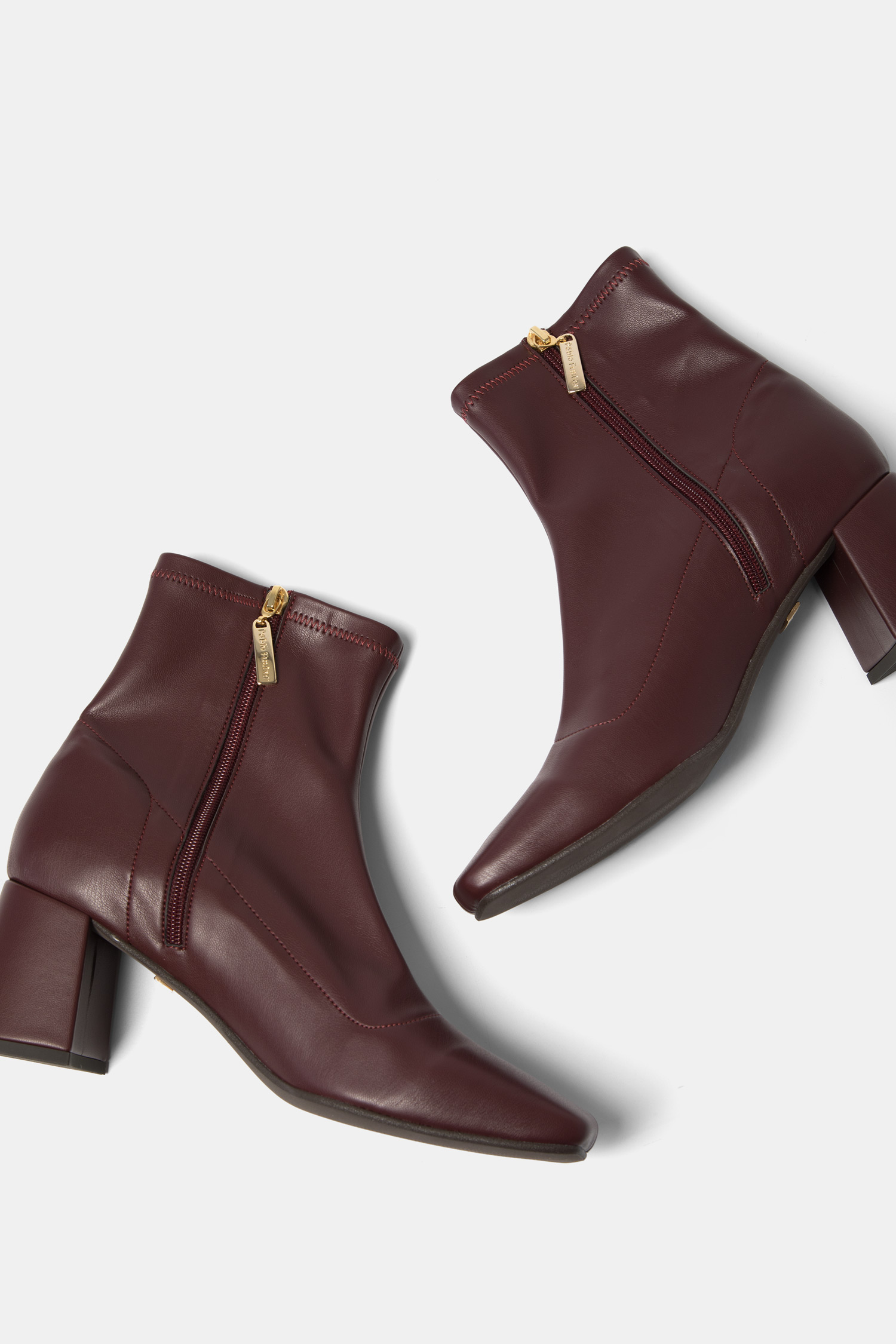 BOTINS DE SALTO LARGO Bordeaux para Mulher | LANIDOR